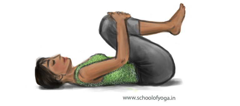 Best pavanamuktāsana (air relieving pose) - School of Yoga